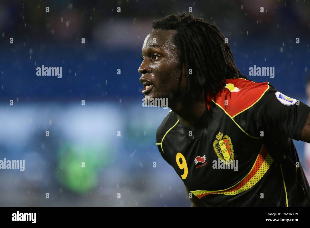 Belgium's Romelu Lukaku reacts during a soccer game between Belgian ...