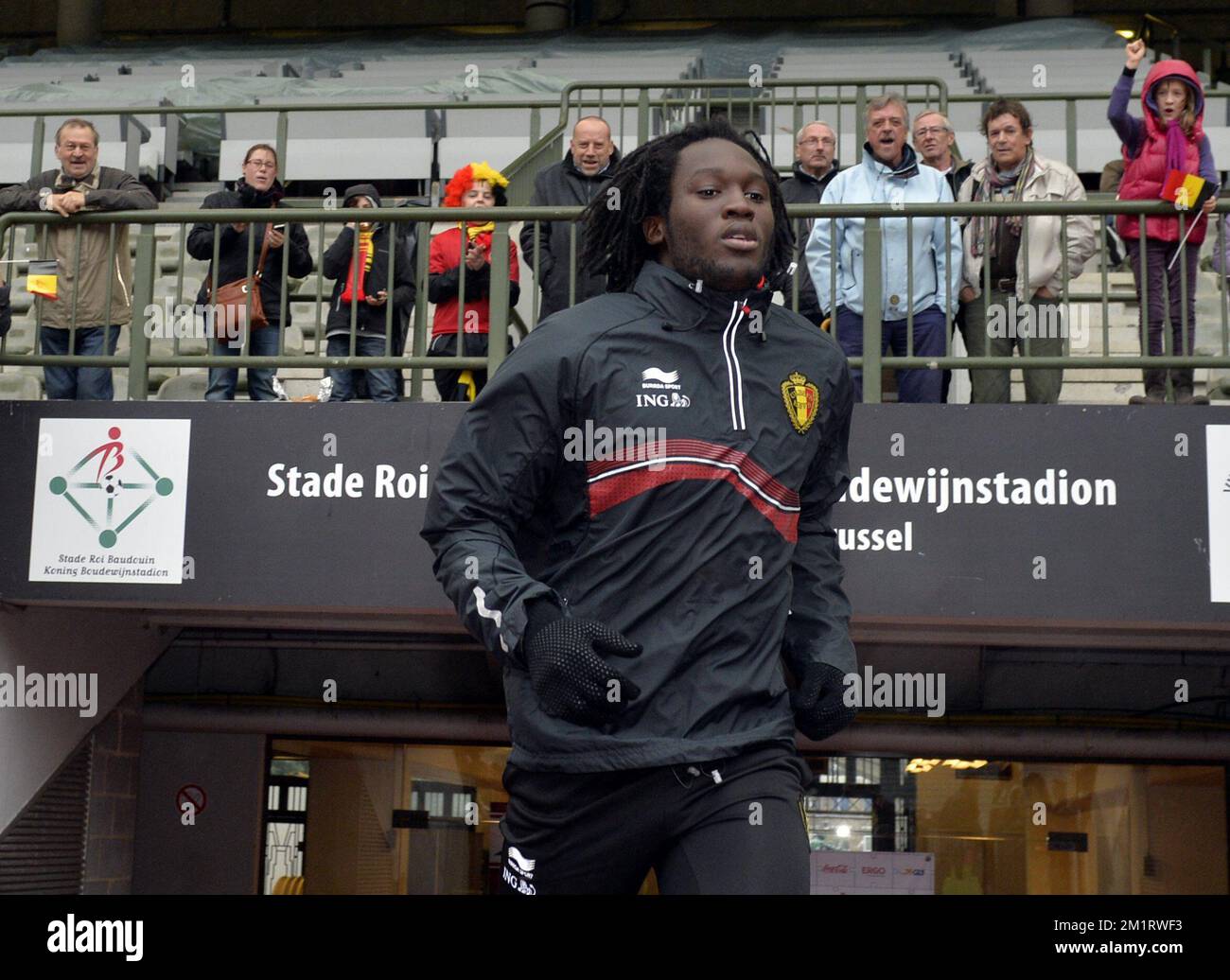 Belgium's Romelu Lukaku arrives for a training session of Belgian ...