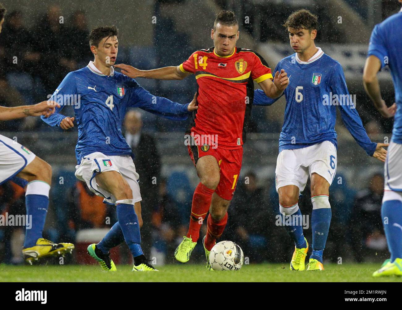 Italy's Daniele Baselli, Belgium's Massimo Bruno and Italy's Luca Antei ...