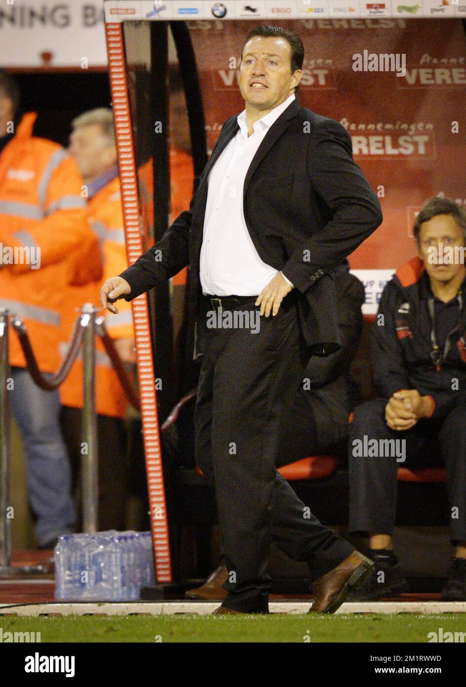 Belgium's head coach Marc Wilmots reacts during a the match between ...