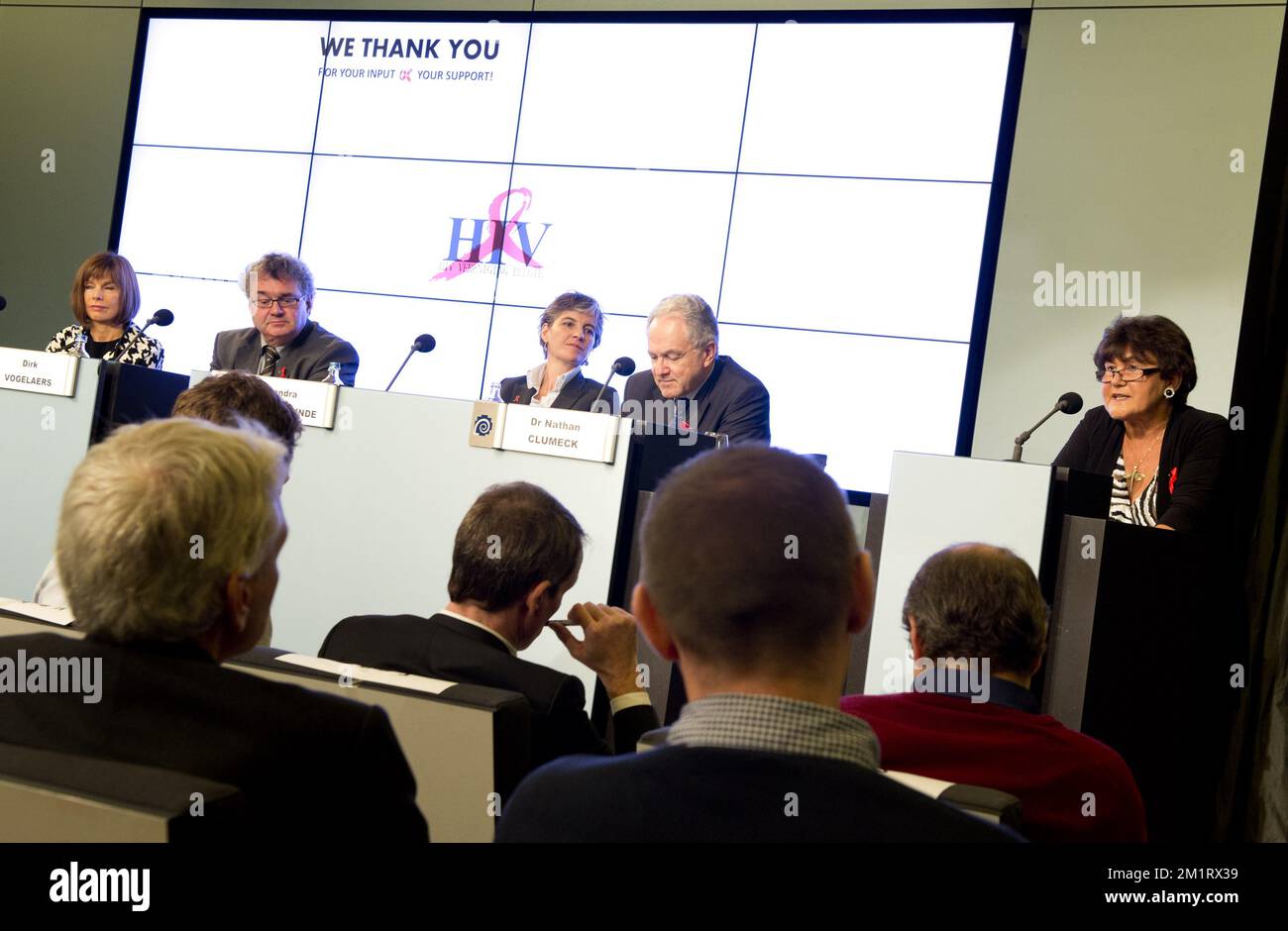 Doctor Nathan Clumeck (2nd R) pictured during the launch of a national ...