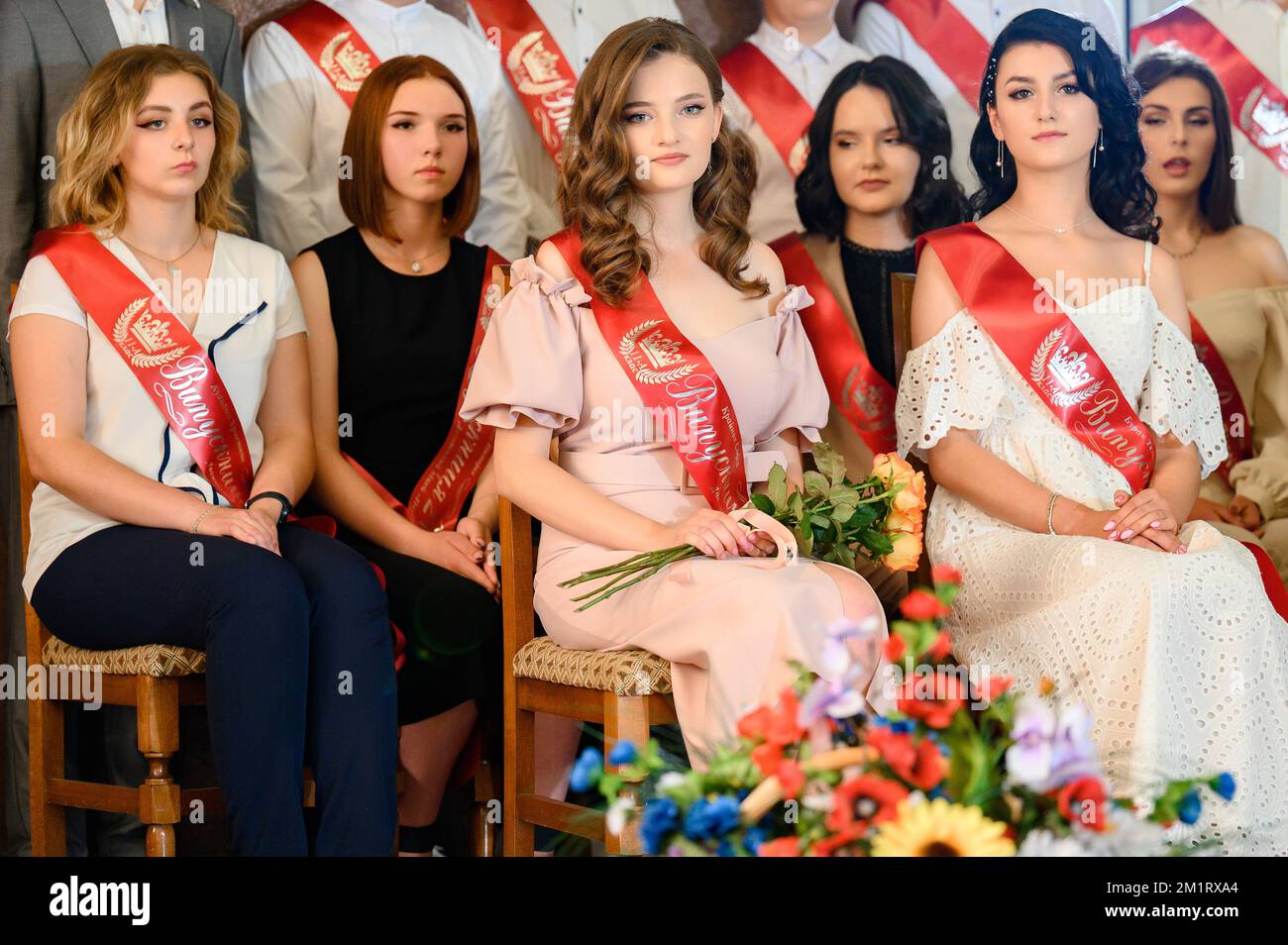 Ivano-Frankivsk, Ukraine June 21, 2022: graduation evening and ...