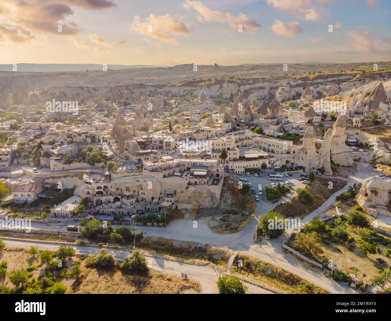Colorful hot air balloons flying over at fairy chimneys valley in ...