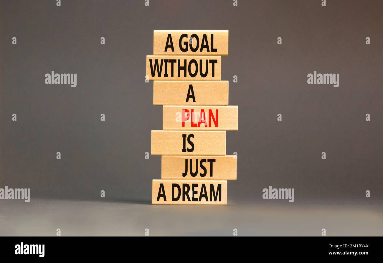 Goal and plan symbol. Concept words A goal without a plan is just a ...