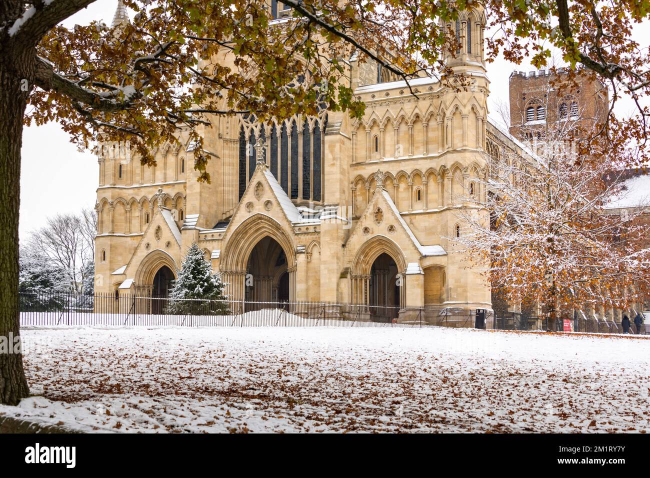 St. Albans Cathedral, also known as St. Albans Abbey - first snowfall ...