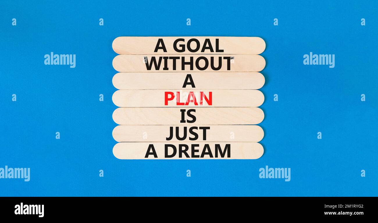 Goal and plan symbol. Concept words A goal without a plan is just a ...
