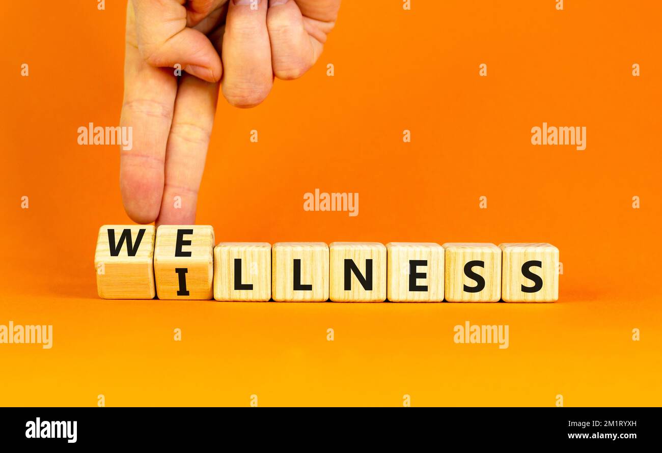 Wellness or illness symbol. Concept words Wellness and Illness on ...