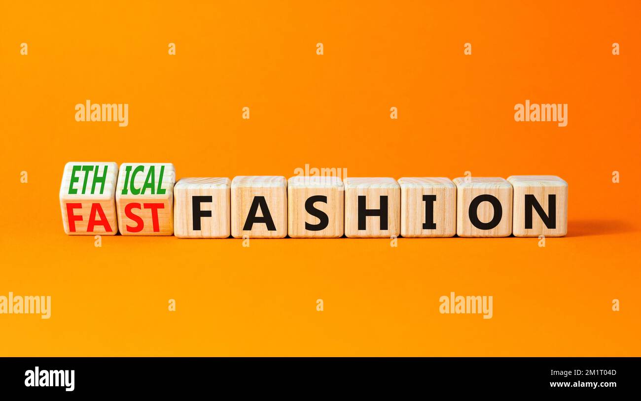 Fast or ethical fashion symbol. Concept words Fast fashion and Ethical ...