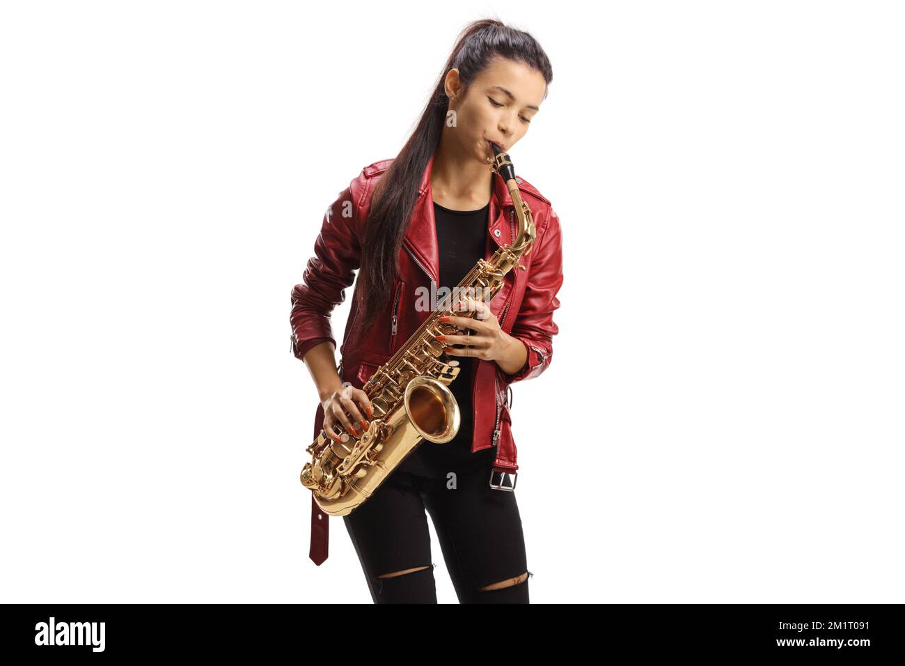 Female Saxophone Player Silhouette