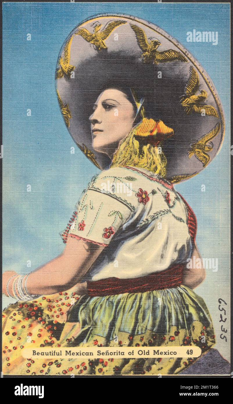 Beautiful Mexican señorita of Old Mexico , Tichnor Brothers Collection, postcards of the United ...