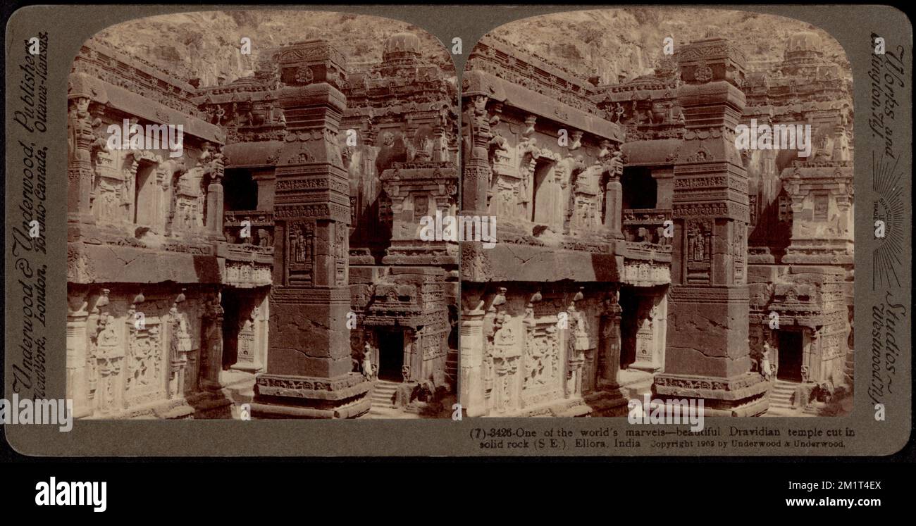 Beautiful temple cut out of the solid rock, Ellora, India , Hindu ...