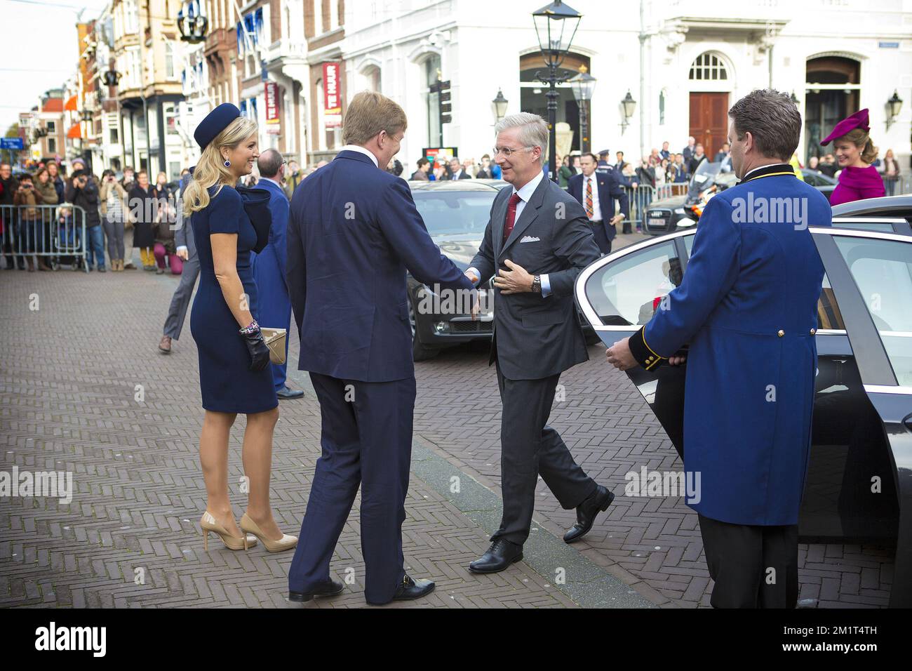 8-11-2013 THE HAGUE King Philippe and Queen Mathilde of Belgium visit ...
