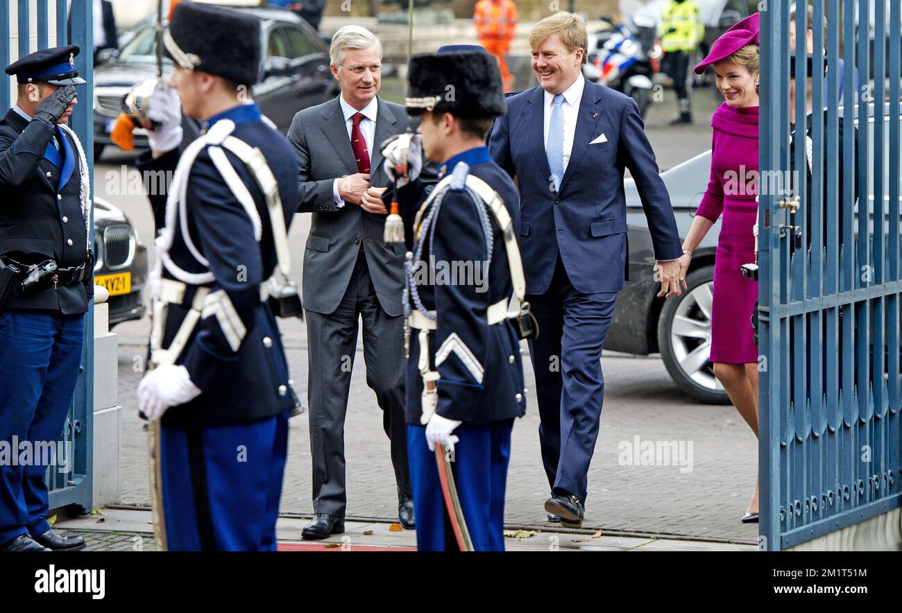 8-11-2013 THE HAGUE King Philippe and Queen Mathilde of Belgium visit ...