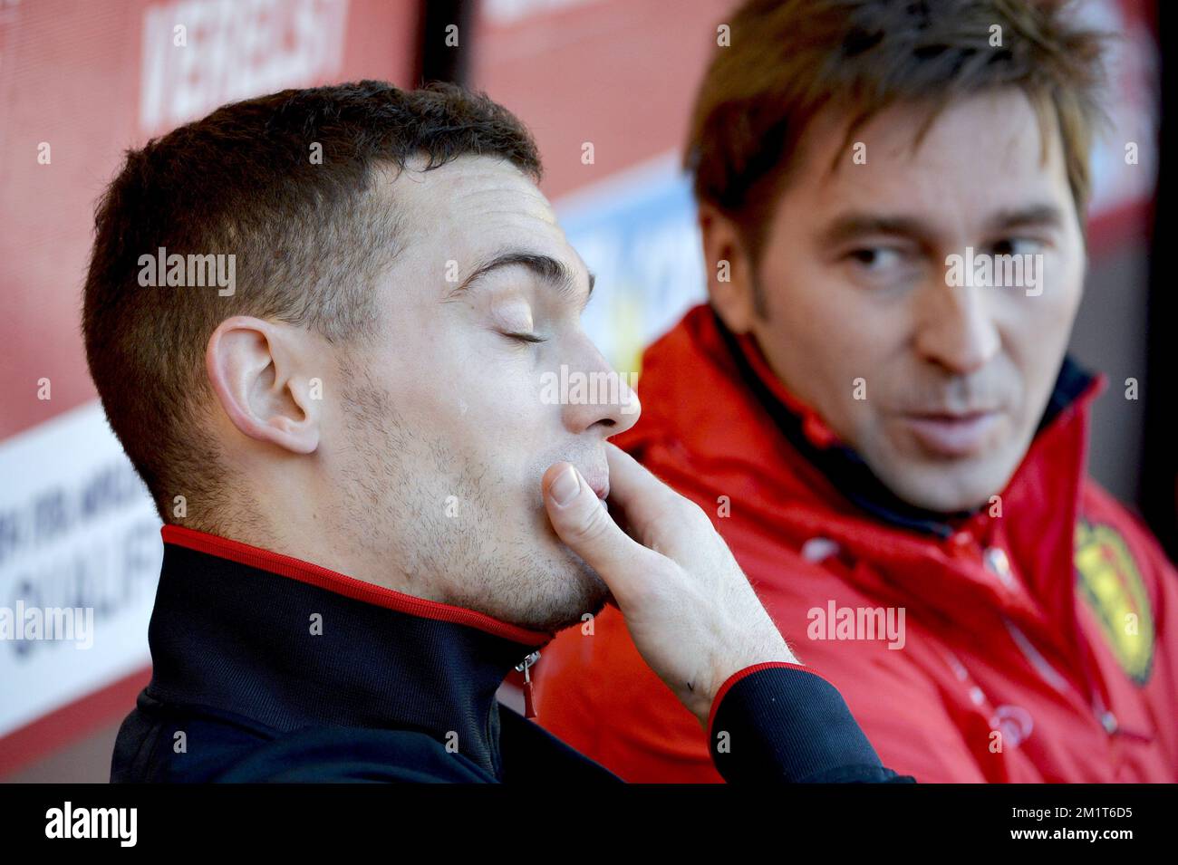 20131113 - BRUSSELS, BELGIUM: Belgium's Thomas Vermaelen and Belgium's ...