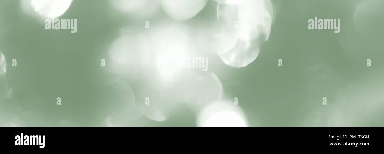 Blurred lights, green background, banner texture. Abstract bokeh with ...