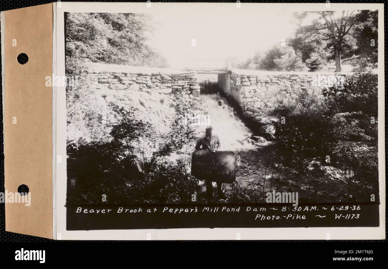 Beaver Brook at Pepper's mill pond dam, Ware, Mass., 8:50 AM, Jun. 29 ...