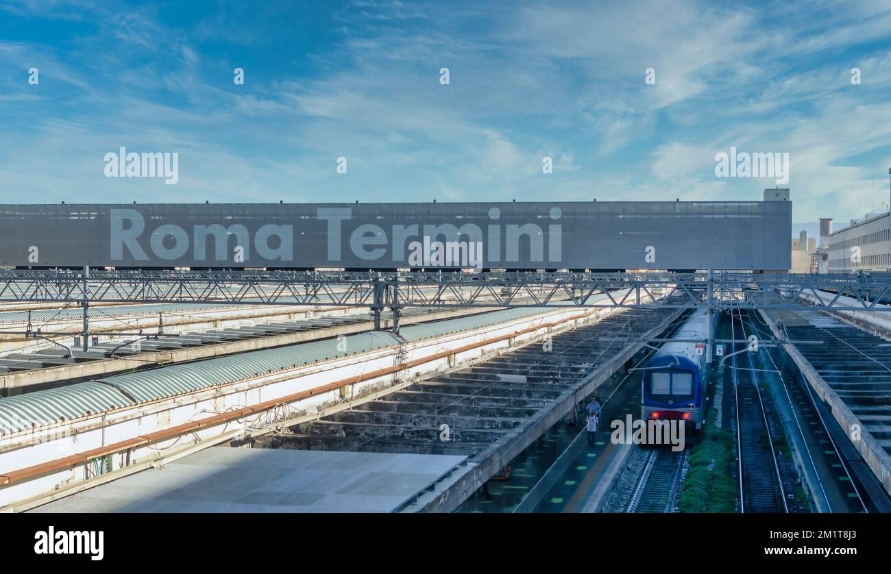 Rome, Italy; October 31, 2022: Train station Termini. Railway station ...