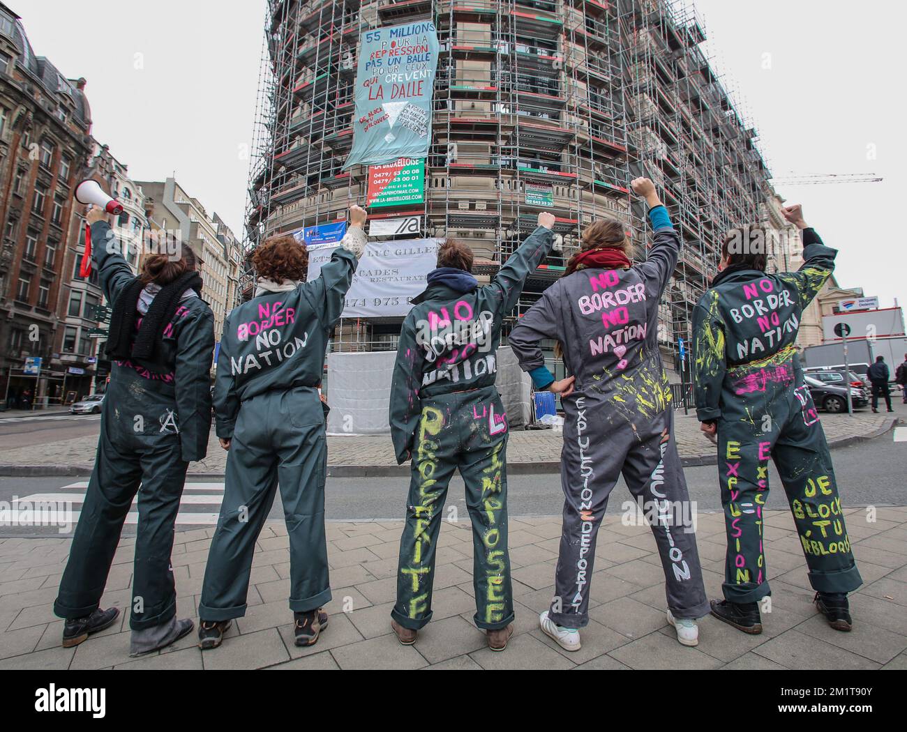 20131125 - BRUSSELS, BELGIUM: Lilith's protesters posing for the photo ...