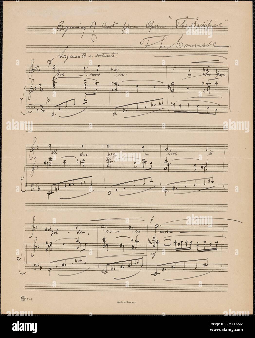 Beginning of duet from opera 'The sacrifice' ,. Graupner and early ...