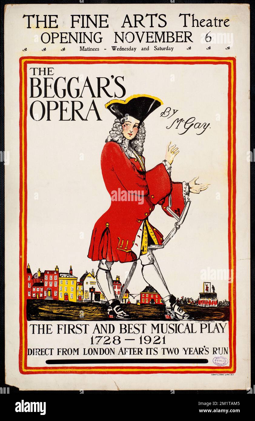 The beggar's opera by Mr. Gay. The Fine Arts Theatre opening November 6 ...
