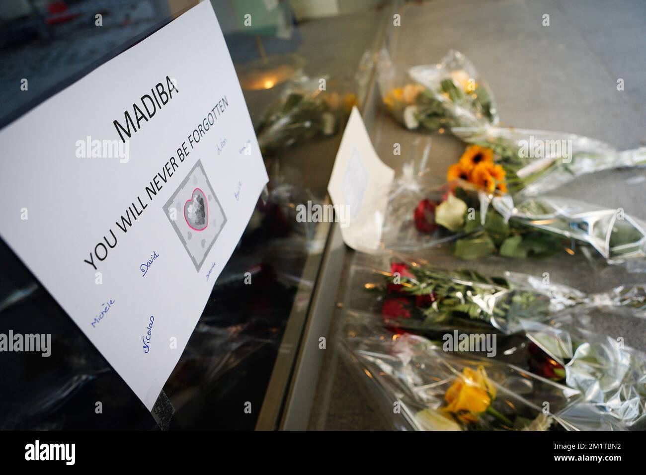 Illustration picture shows flowers next to the portrait of Nelson ...