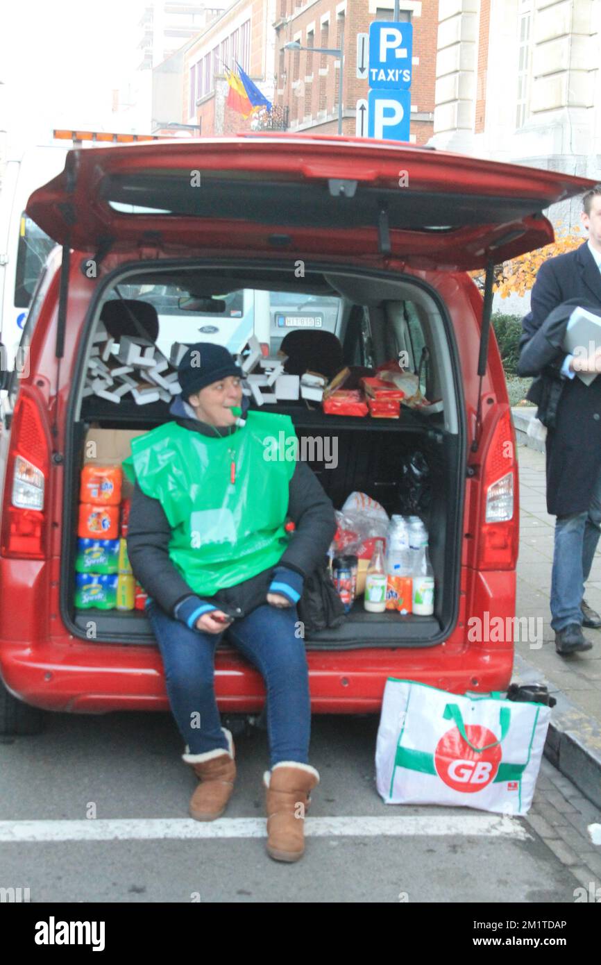 20131213 - LEUVEN, BELGIUM: illustration picture shows a protest in ...