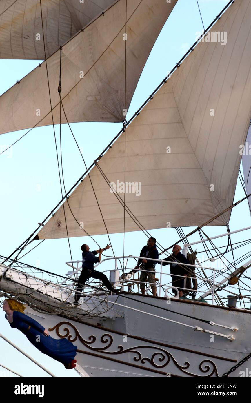 Crew on bow ship hi-res stock photography and images - Alamy
