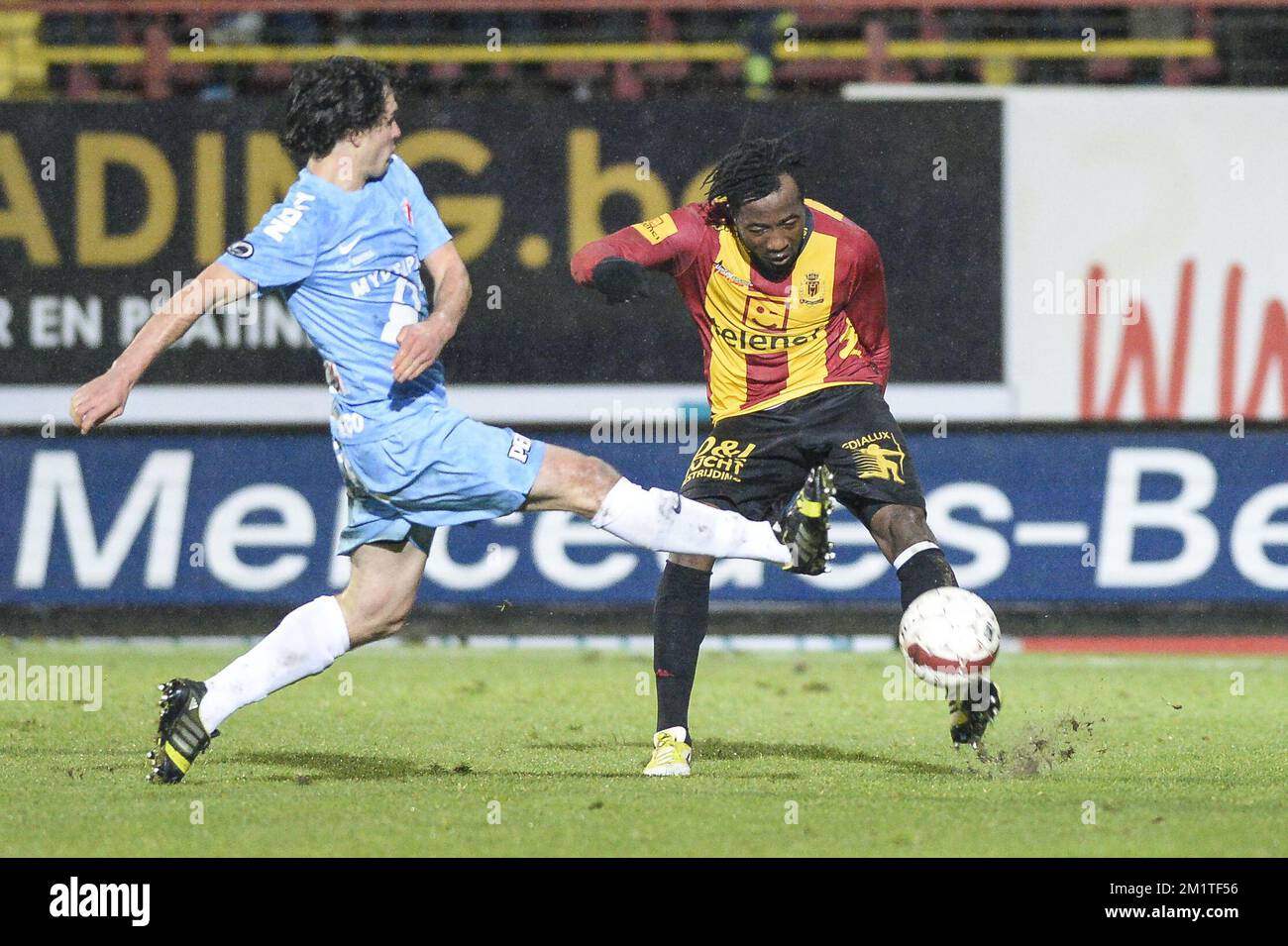 20131221 - MECHELEN, BELGIUM: Kortrijk's Gert-Jan De Mets and Mechelen ...