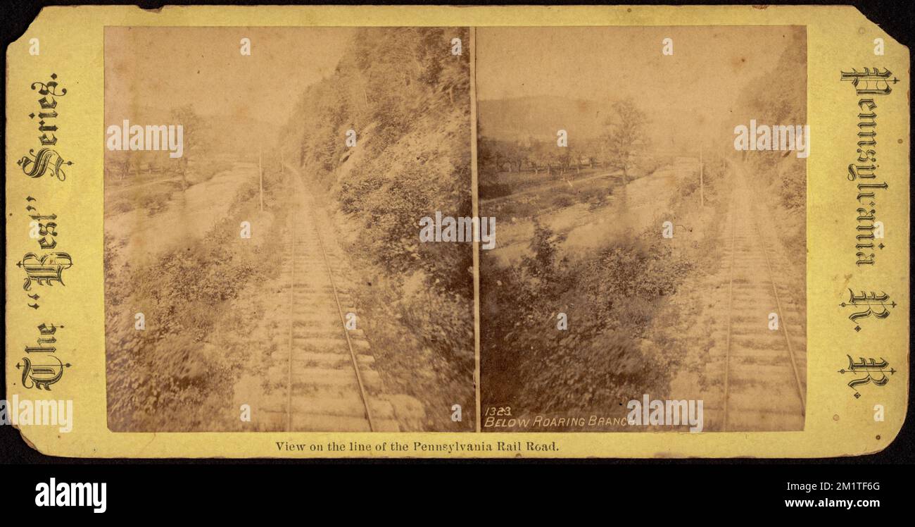 Below Roaring Branch , Railroad tracks, Railroads, Pennsylvania ...