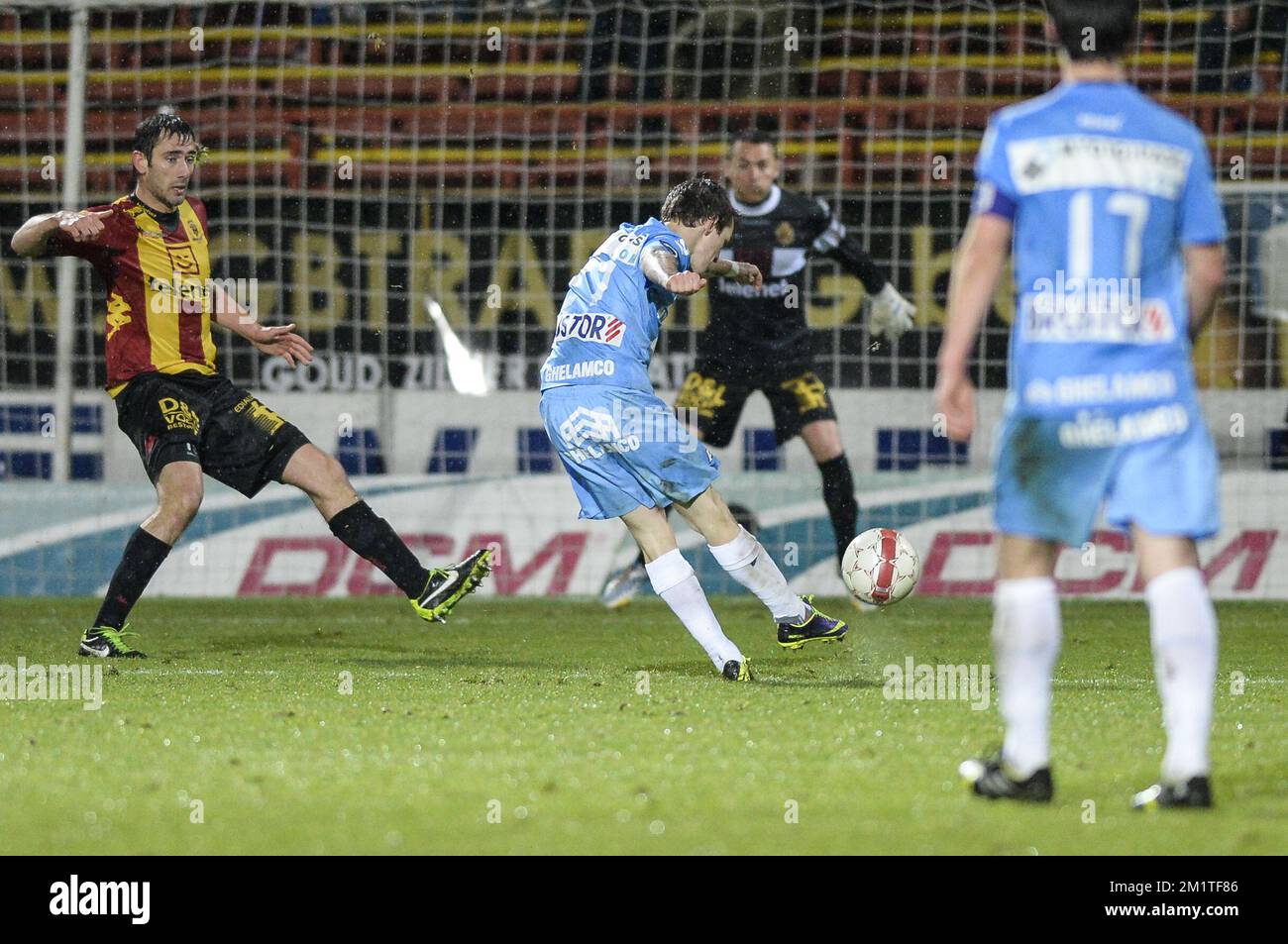 20131221 - MECHELEN, BELGIUM: Mechelen's Maxime Biset, Kortrijk's ...