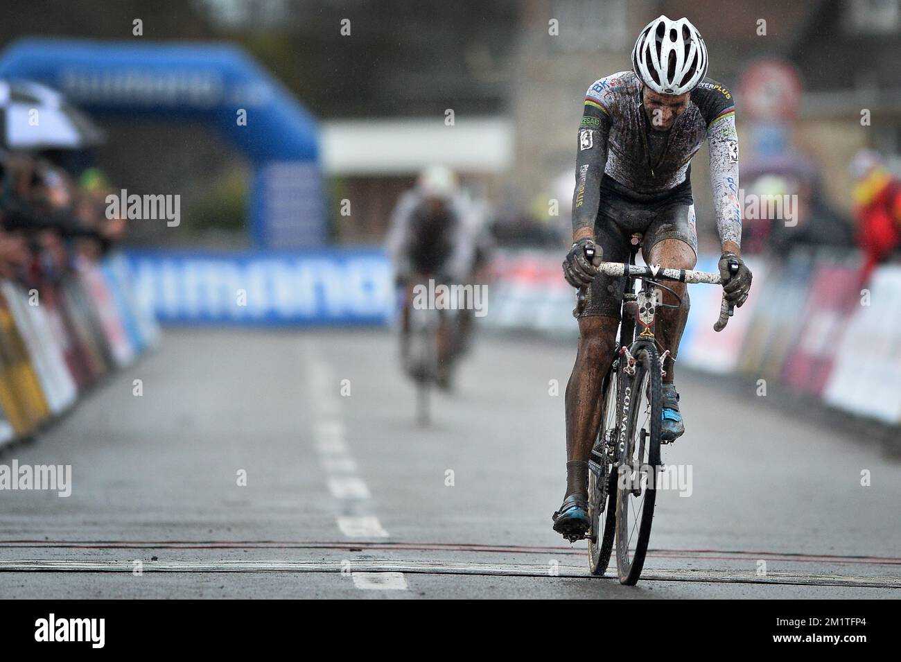 20131222 - NAMUR, BELGIUM: Belgian Niels Albert crosses the finish line ...