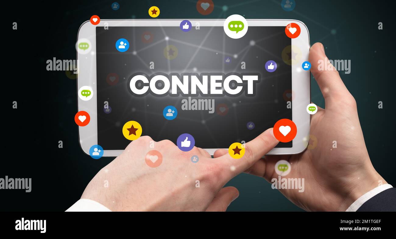 Close-up of a touchscreen, social media concept Stock Photo - Alamy