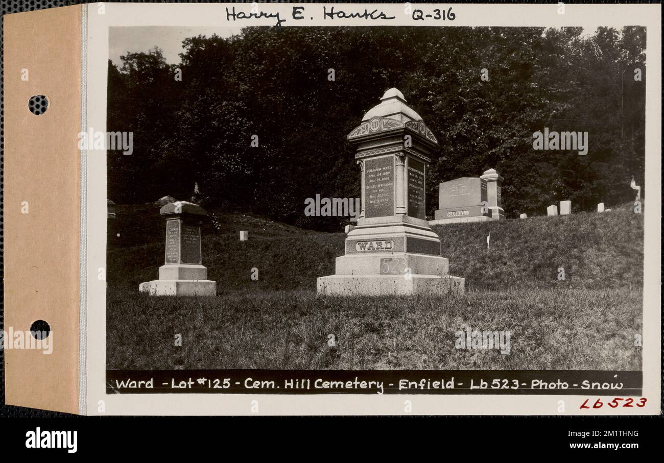 Benjamin Ward, Cemetery Hill Cemetery, lot 125, Enfield, Mass., ca ...