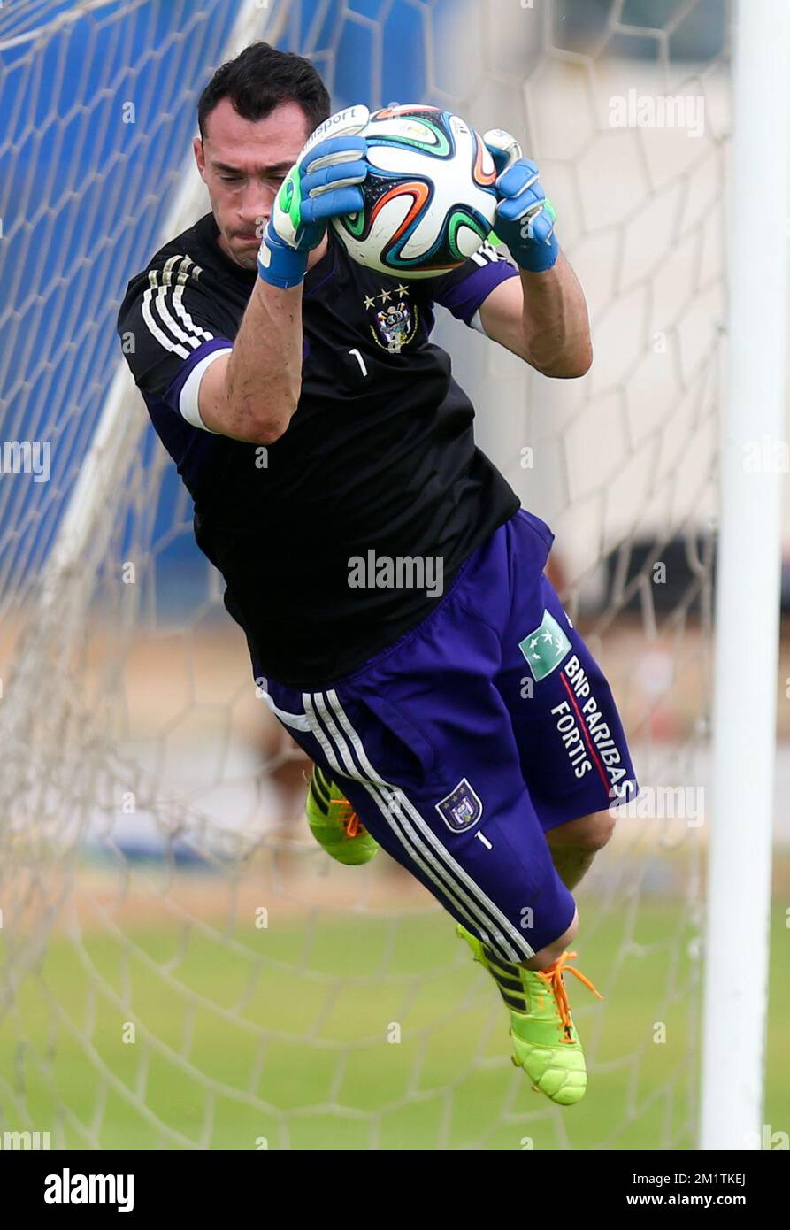 20140112 - ABU DHABI, UNITED ARAB EMIRATES: Anderlecht's goalkeeper ...