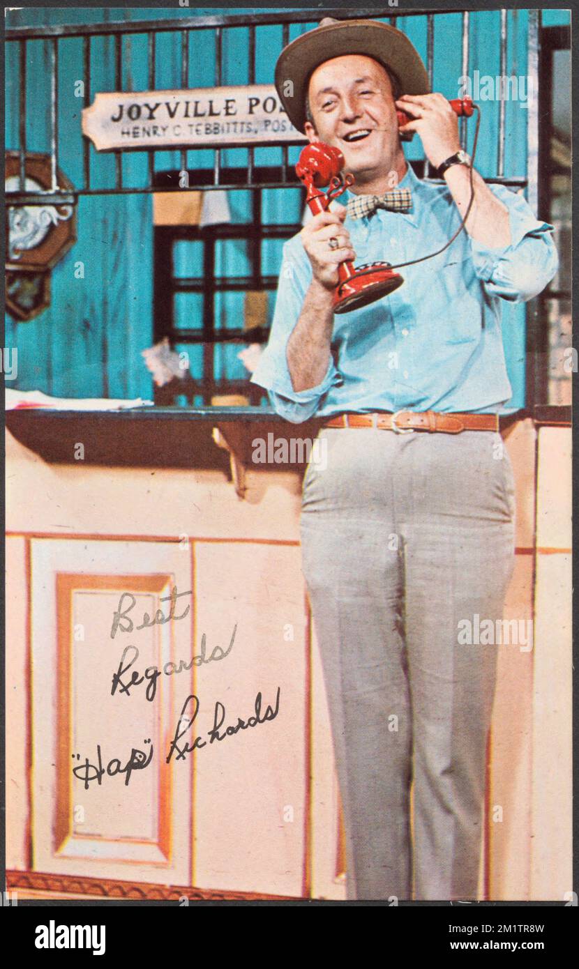 Best regards, 'Hap' Richards , Actors, Telephones, Tichnor Brothers ...
