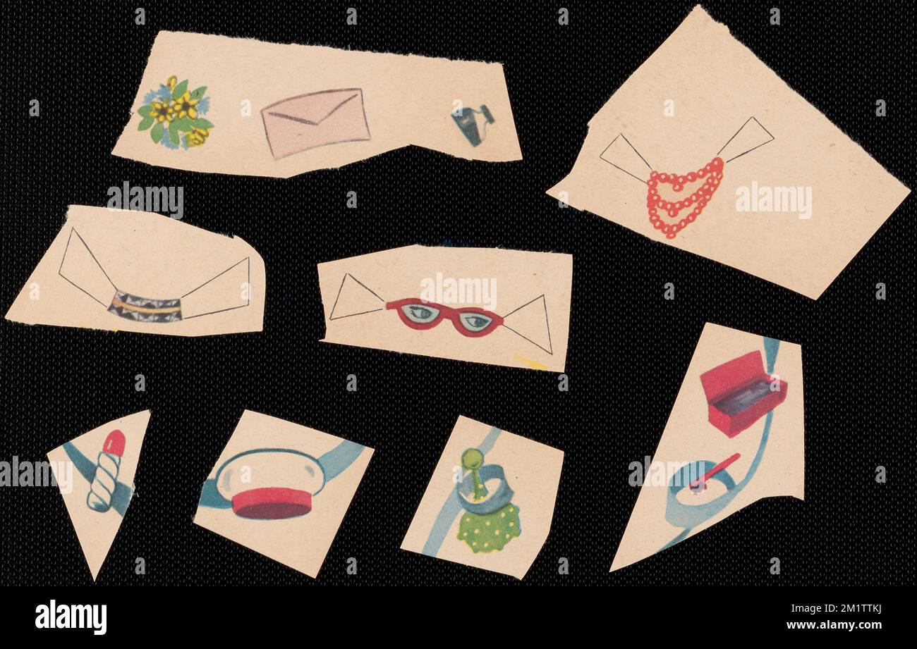 Betty Grable paper doll accessories , Correspondence, Jewelry ...