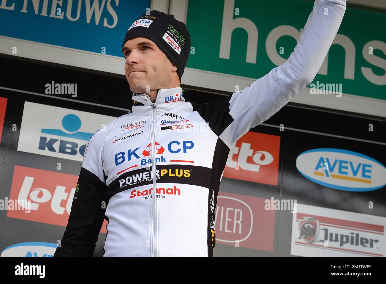 20140209 - HOOGSTRATEN, BELGIUM: Belgian Niels Albert celebrates on the ...