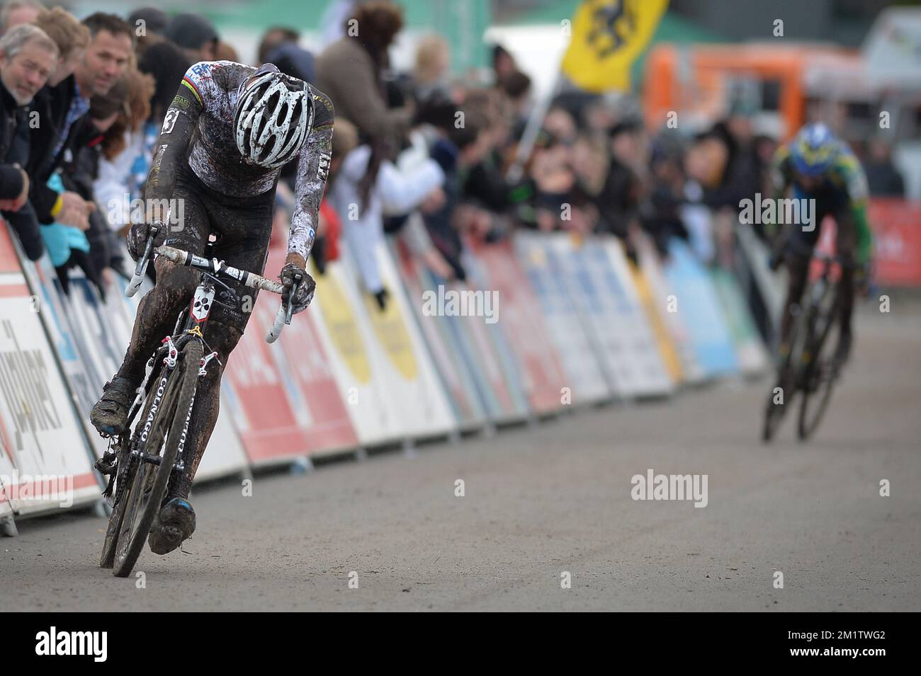 20140209 - HOOGSTRATEN, BELGIUM: Belgian Niels Albert crosses the ...