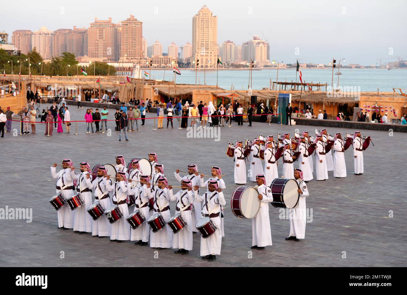 A military band in the Katara Cultural Village in Doha, Qatar. Picture ...
