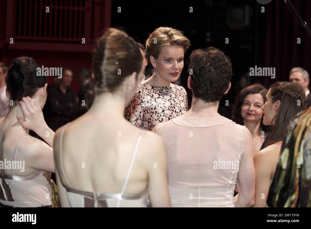 20140213 - GENT, BELGIUM: Queen Mathilde of Belgium pictured during a ...