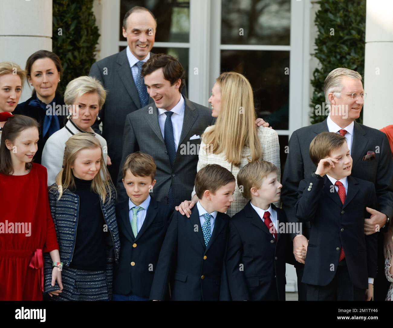 20140215 - BRUSSELS, BELGIUM: L-R, front row, Princess Laetitia Maria ...