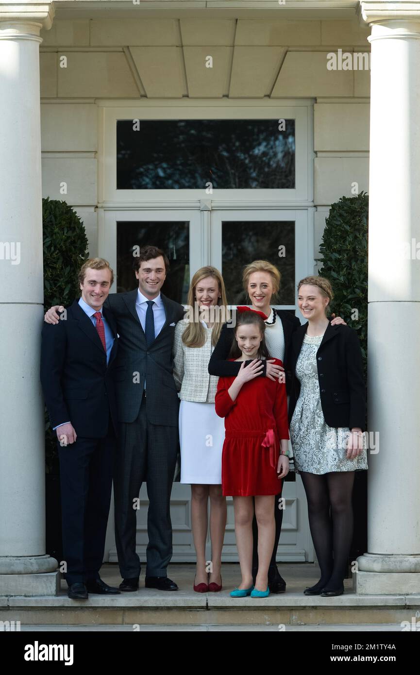 20140215 - BRUSSELS, BELGIUM: L-R, Prince Joachim, Prince Amedeo and ...