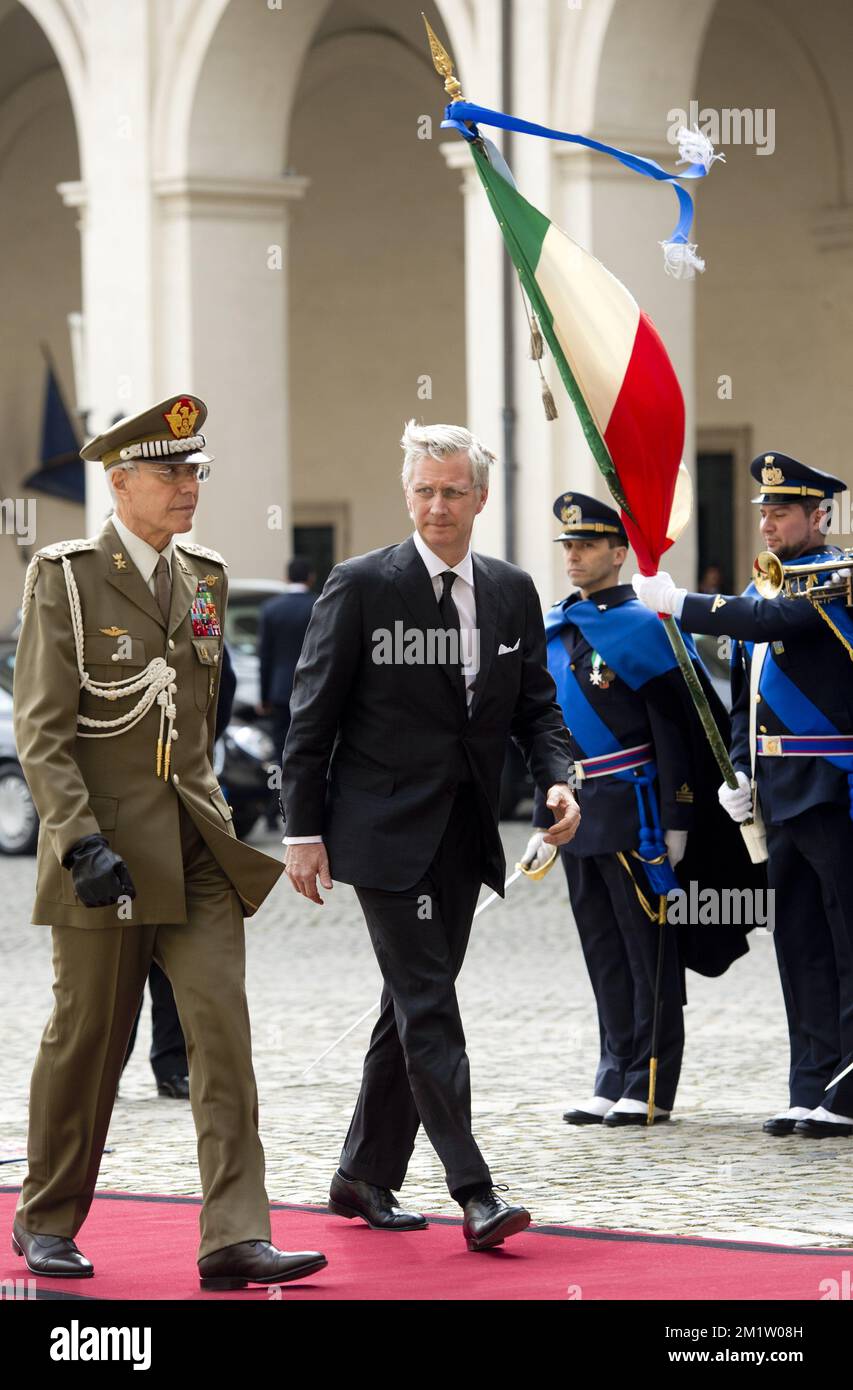 20140219 - ROME, ITALY: King Philippe - Filip of Belgium is welcomed by ...
