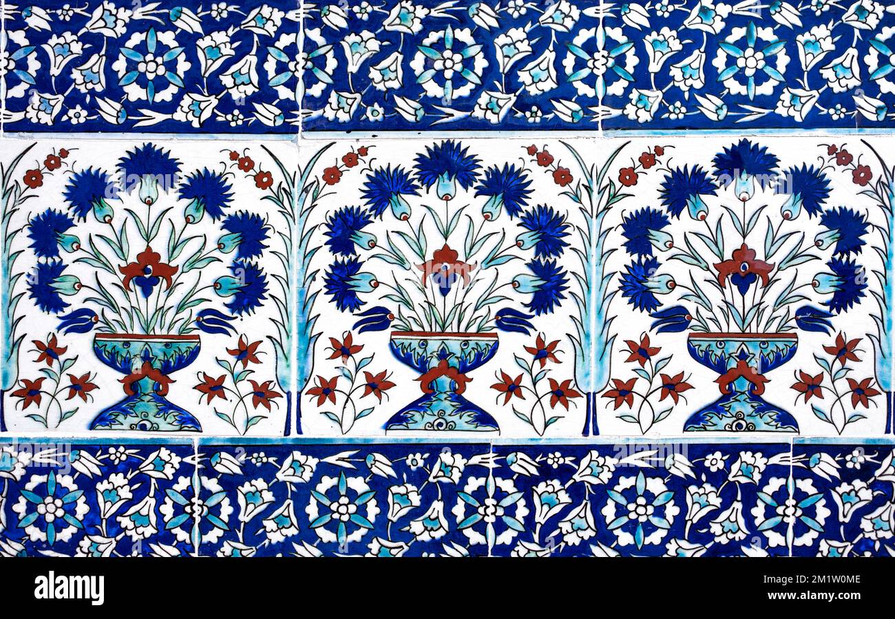 Ancient Ottoman Handmade Tiles with floral patterns from Topkapi Palace ...