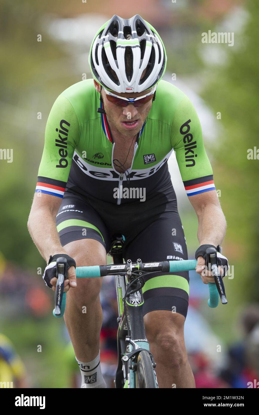 Dutch Lars Boom of Belkin Pro Cycling Team in action during 'Ronde van ...