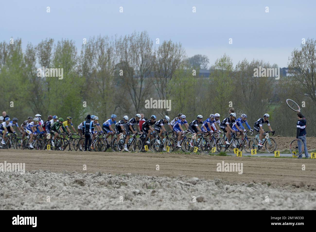 Illustration picture shows the pack of cyclists during the 'Ronde van ...