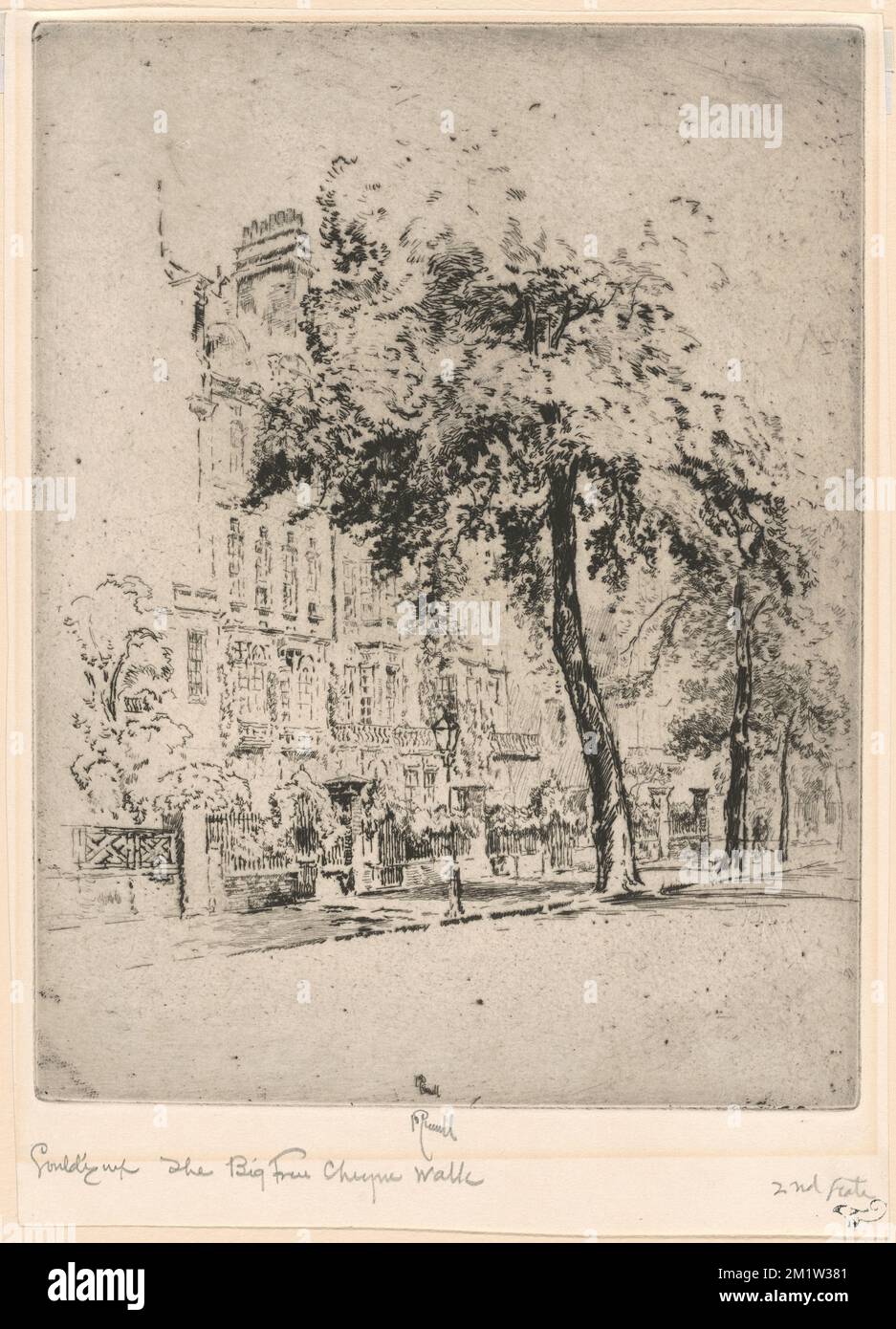 Big tree, Cheyne Walk , Cities & towns, Streets, Trees. Joseph Pennell ...