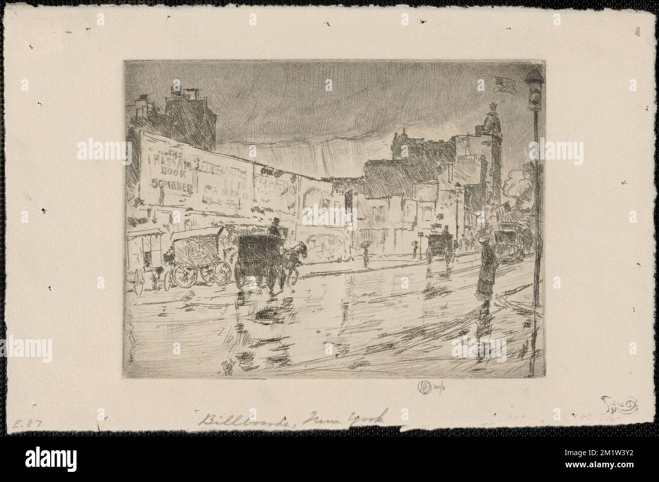 Billboards, New York , Commercial streets, City & town life, Carriages ...
