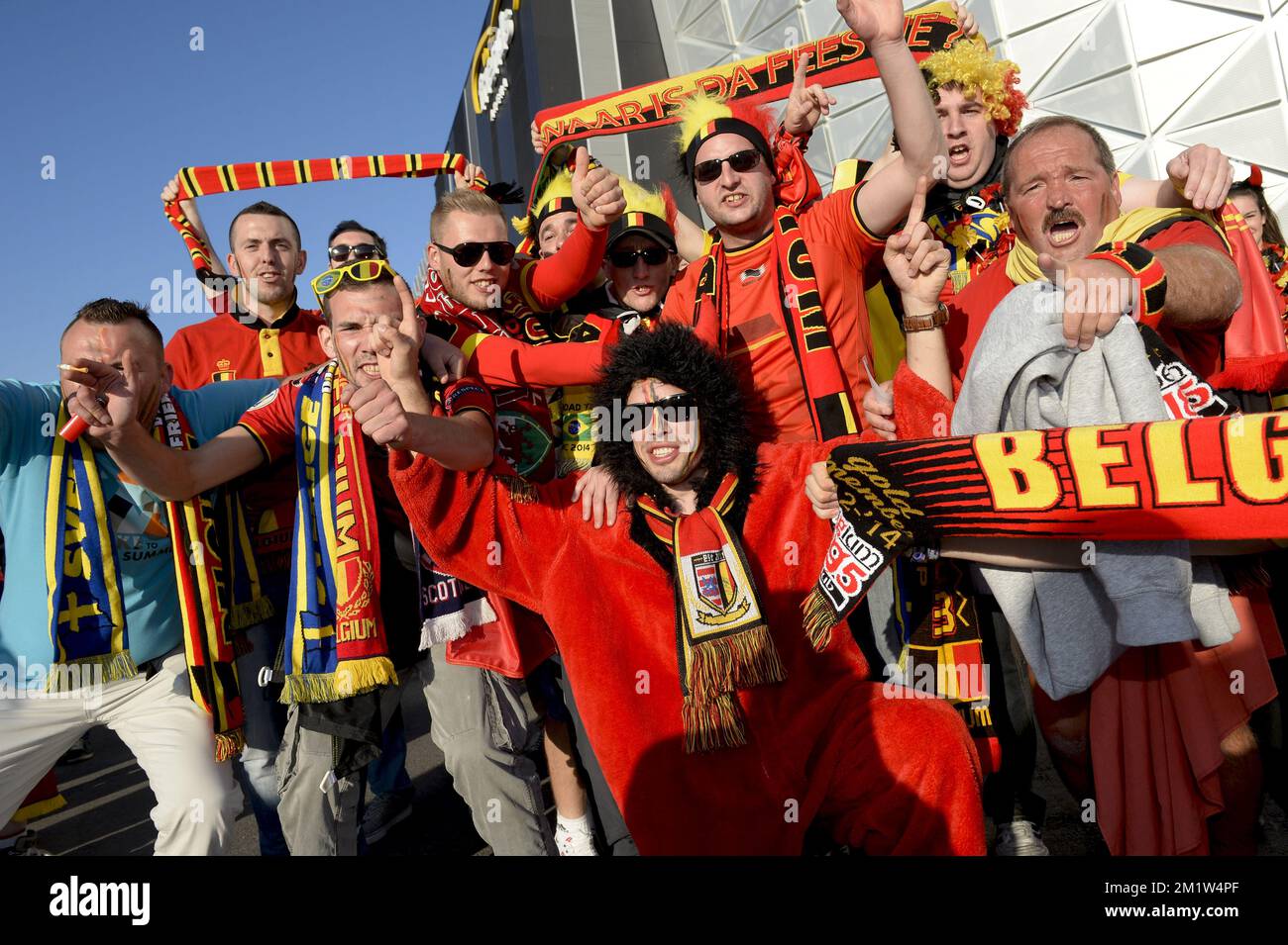 Belgium's fans pictured ahead of a friendly game between Belgian ...