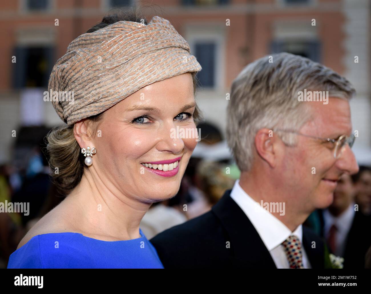 King Filip (Philippe) and Queen Mathilde. Prins Gabriel, Prins Emmanuel ...